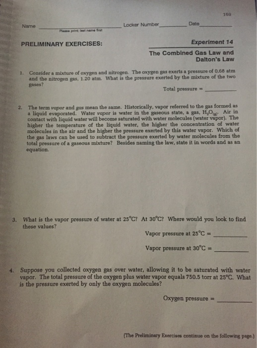 Solved Locker Number print name first Experiment 14 | Chegg.com