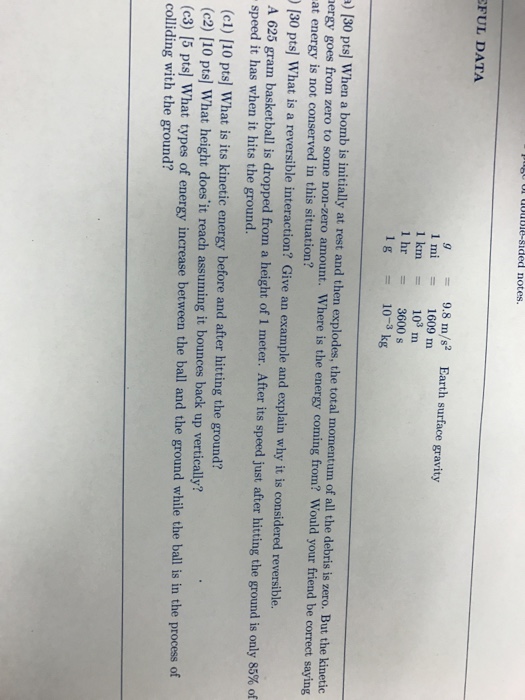 Solved When a bomb is initially at rest and then explodes, | Chegg.com