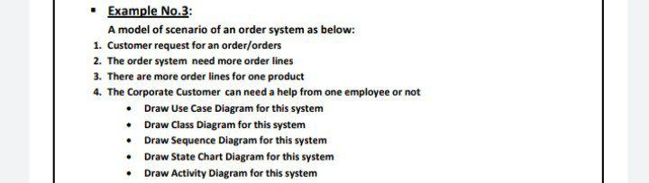 Solved • Example No.3: A model of scenario of an order | Chegg.com