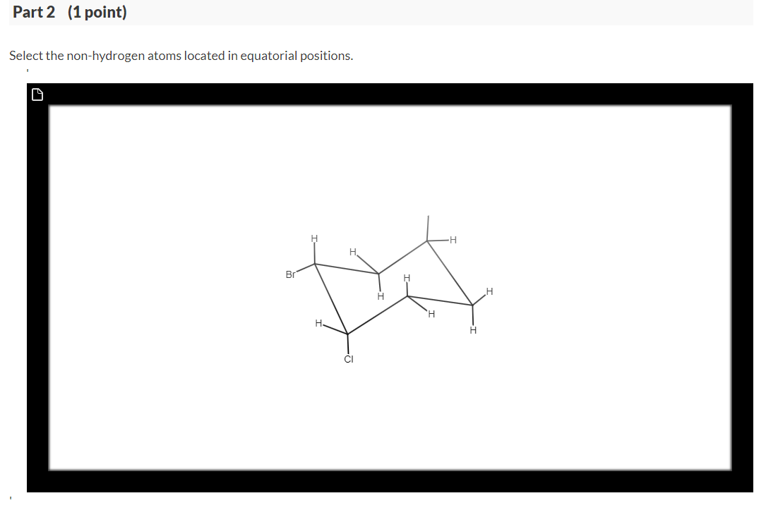 Solved Select The Non Hydrogen Atoms Located In Axial