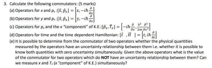 Solved h2 a2 dx' 2m x2 3. Calculate the following | Chegg.com