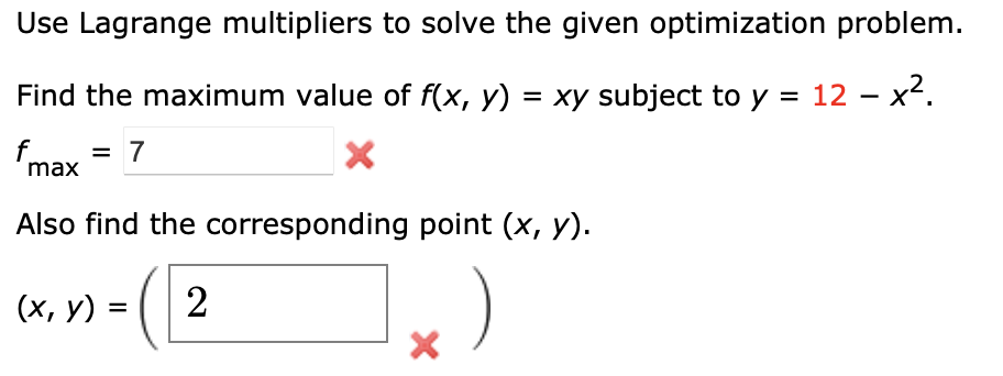 Solved Use Lagrange multipliers to solve the given | Chegg.com