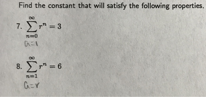 Solved Find the constant that will satisfy the following | Chegg.com