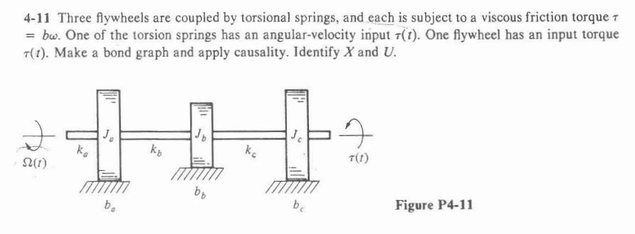 Solved 4-11 Three flywheels are coupled by torsional | Chegg.com