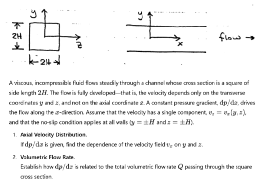 Solved A viscous, incompressible fluid flows steadily | Chegg.com