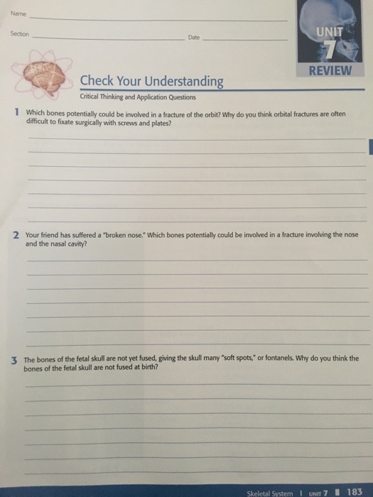 Solved Name Section UNIT Date REVIEW Check Your | Chegg.com Solved Name Section UNIT Date REVIEW Check Your | Chegg.com