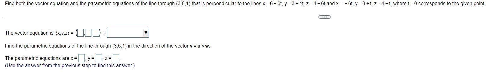 Solved Find both the vector equation and the parametric | Chegg.com