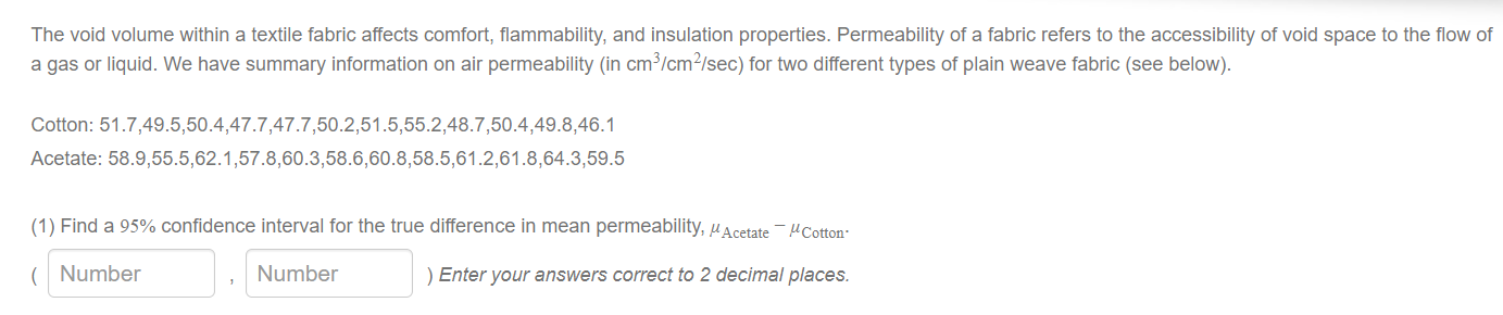 Solved The void volume within a textile fabric affects | Chegg.com
