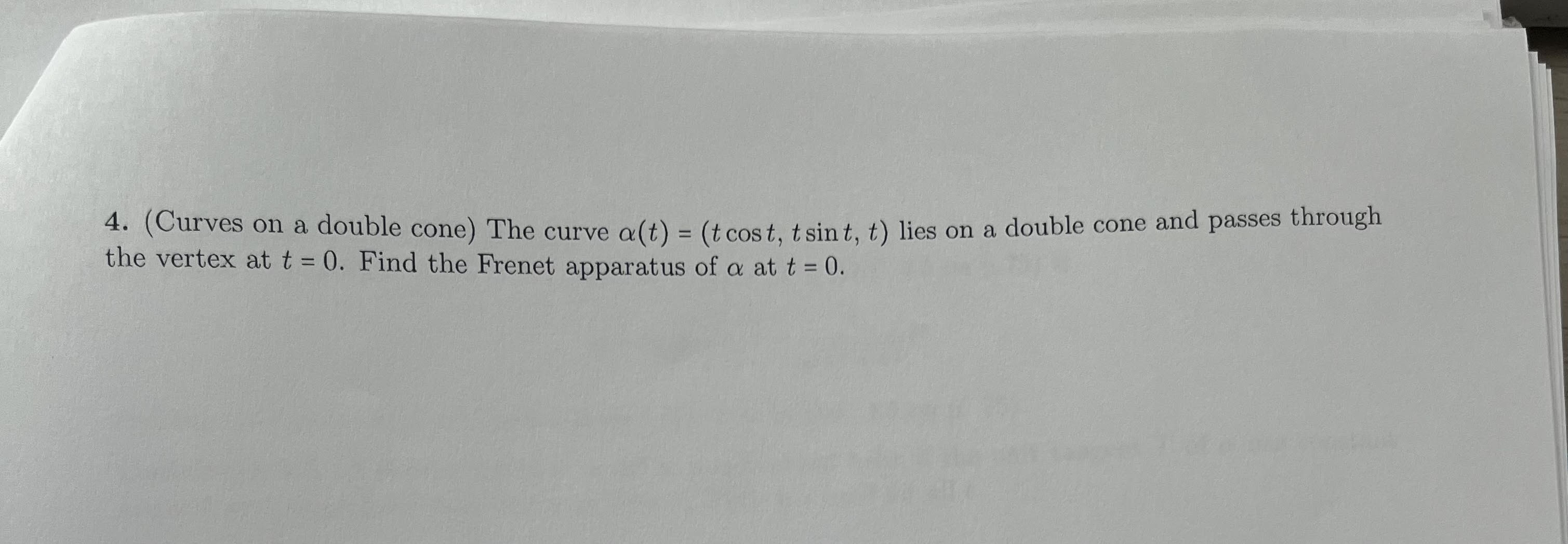 Solved (Curves on a double cone) ﻿The curve | Chegg.com