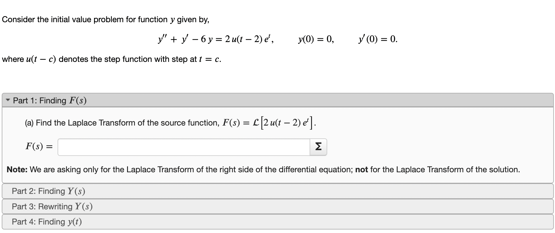 Solved Consider the initial value problem for function y | Chegg.com