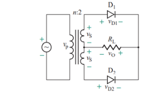 Solved The single-phase full wave centre-tapped rectifier in | Chegg.com
