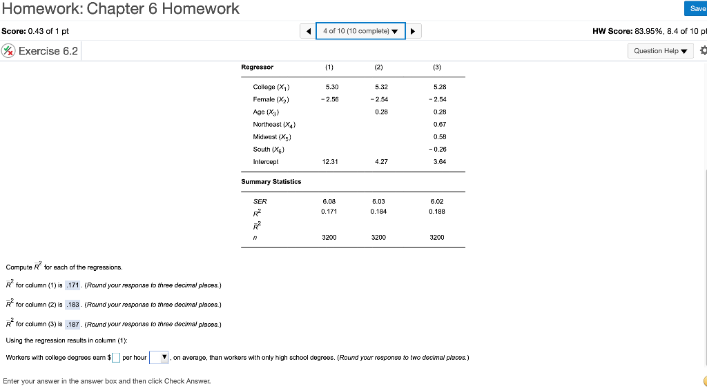 Solved Save Score 0 43 Of 1 Pt Homework Chapter 6 Homework