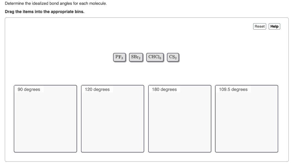 Solved Determine the idealized bond angles for each | Chegg.com