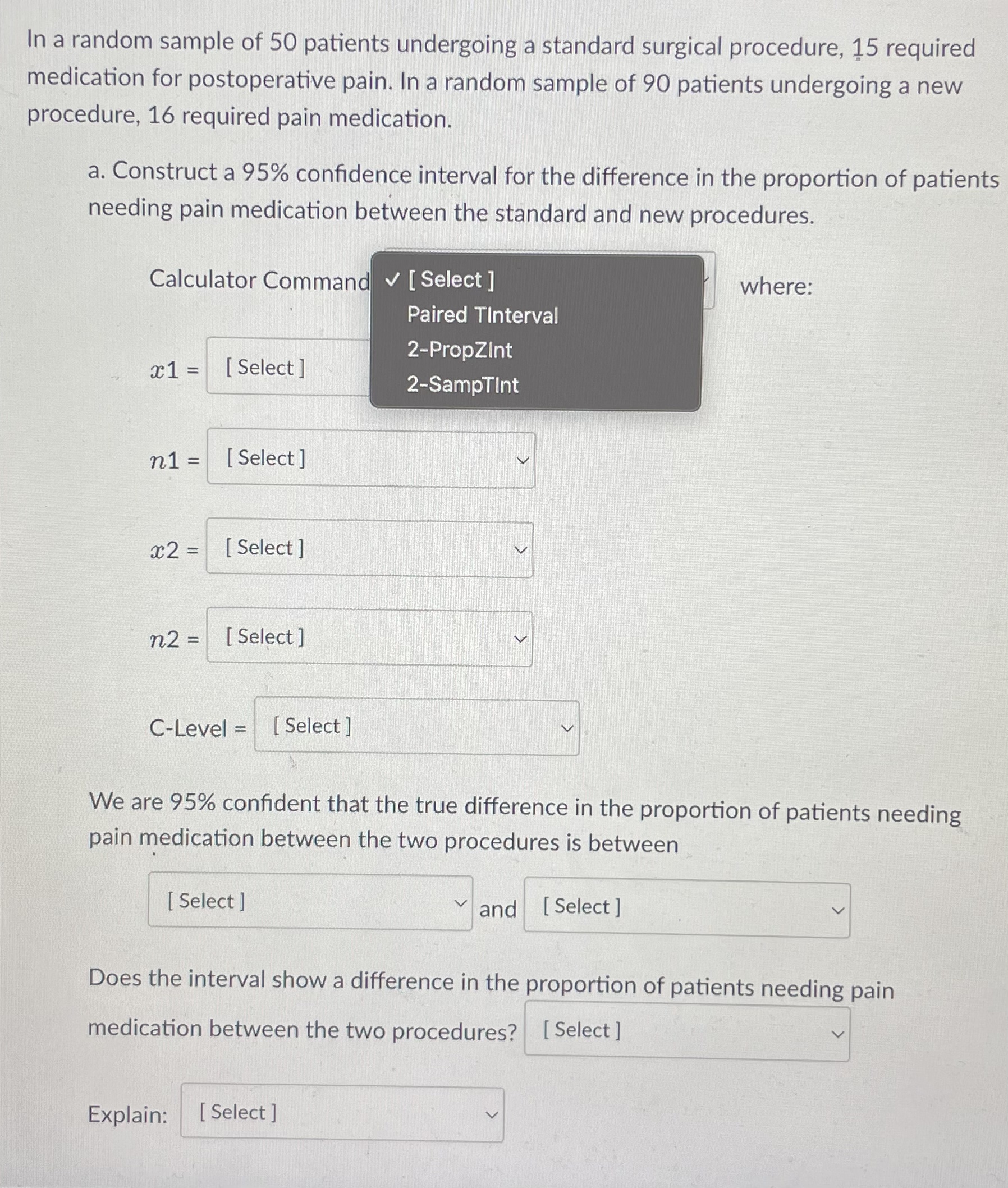 Solved In a random sample of 50 patients undergoing a | Chegg.com