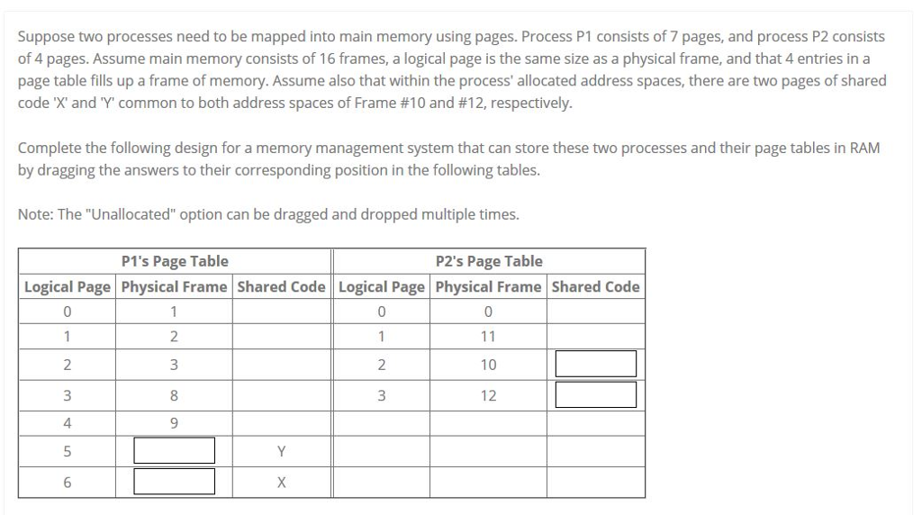 Solved Suppose two processes need to be mapped into main | Chegg.com