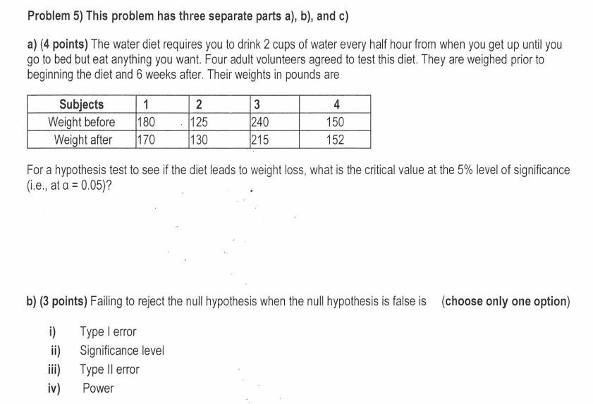 Solved Problem 5) This problem has three separate parts a), | Chegg.com