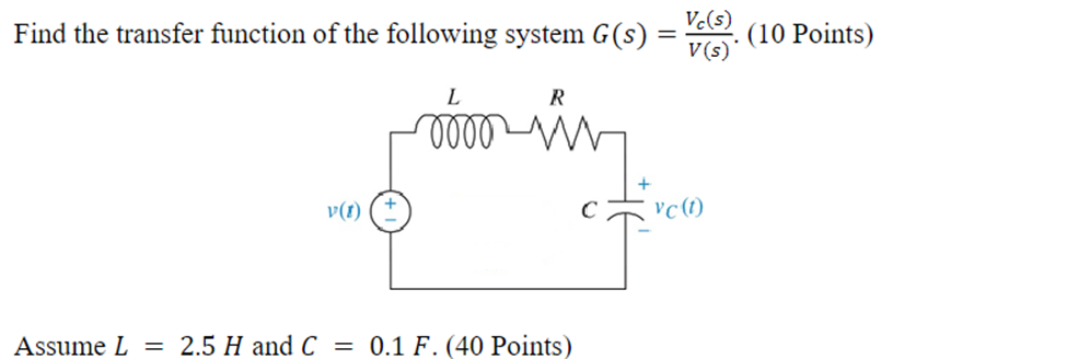 Solved Find the transfer function of the following system | Chegg.com