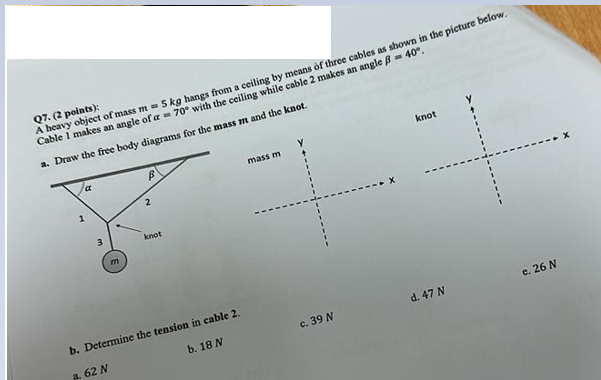 Solved Q7. (2 points): A heavy object of mass \\( m=5 | Chegg.com