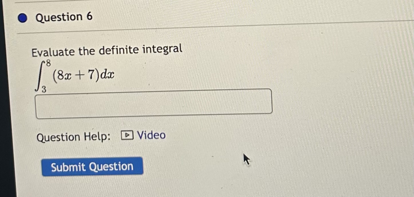 Solved Evaluate the definite integral ∫08(8x+7)dx | Chegg.com