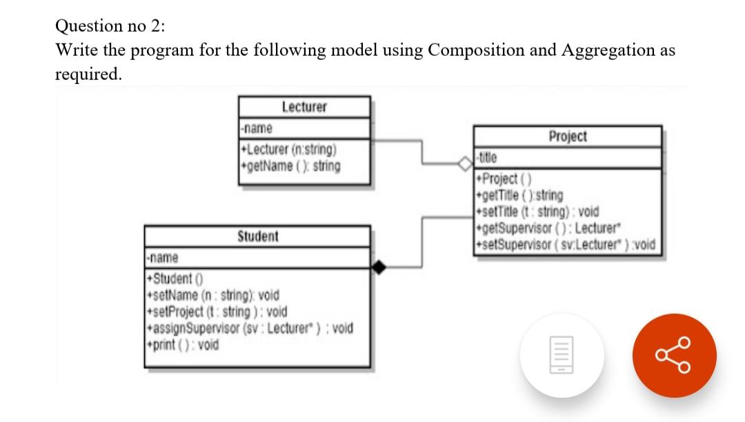 Question no 2: Write the program for the following | Chegg.com