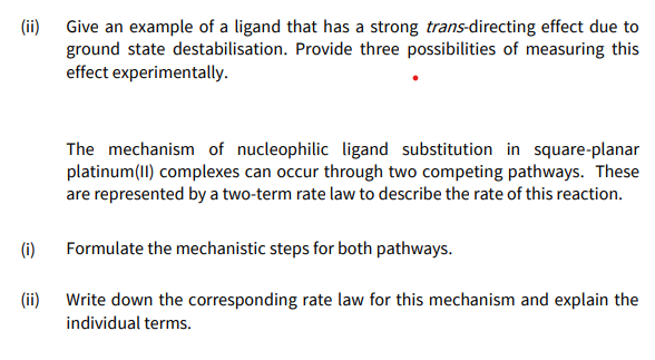 Solved (ii) Give an example of a ligand that has a strong | Chegg.com