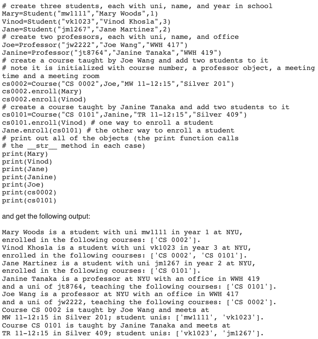 Solved Problem: Define Classes Describing Students, | Chegg.com