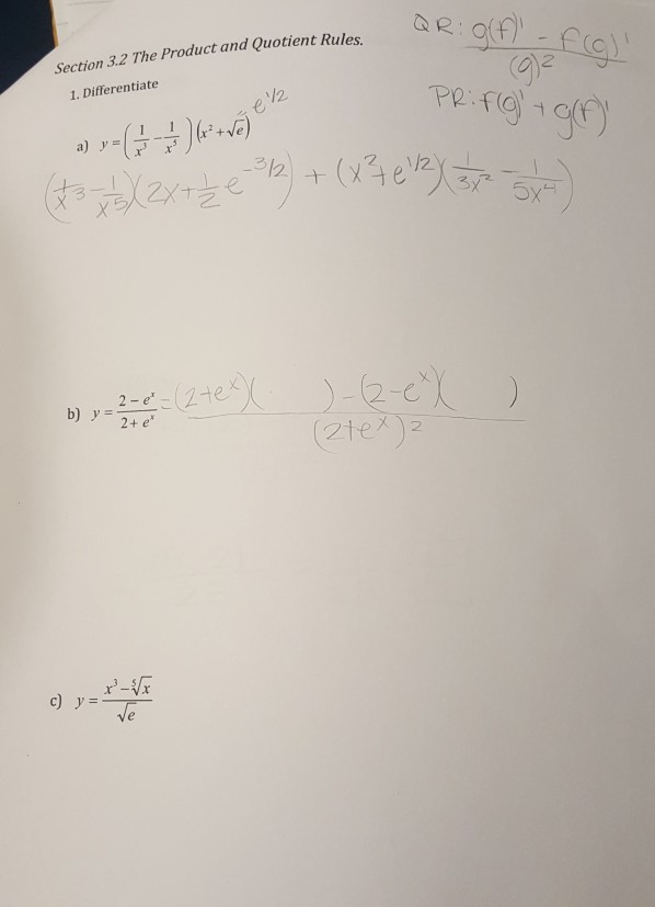 Solved Section 3.2 The Product and Quotient Rules. 1. | Chegg.com