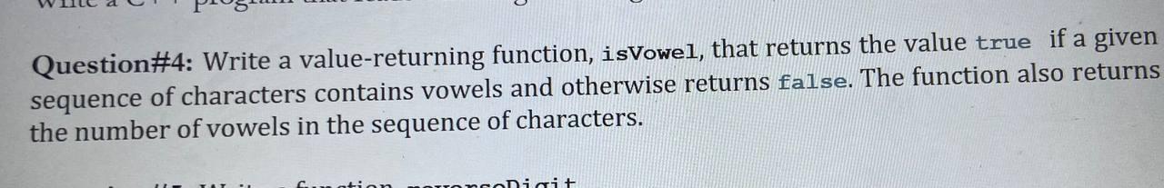 Question 4 Write A Value Returning Function