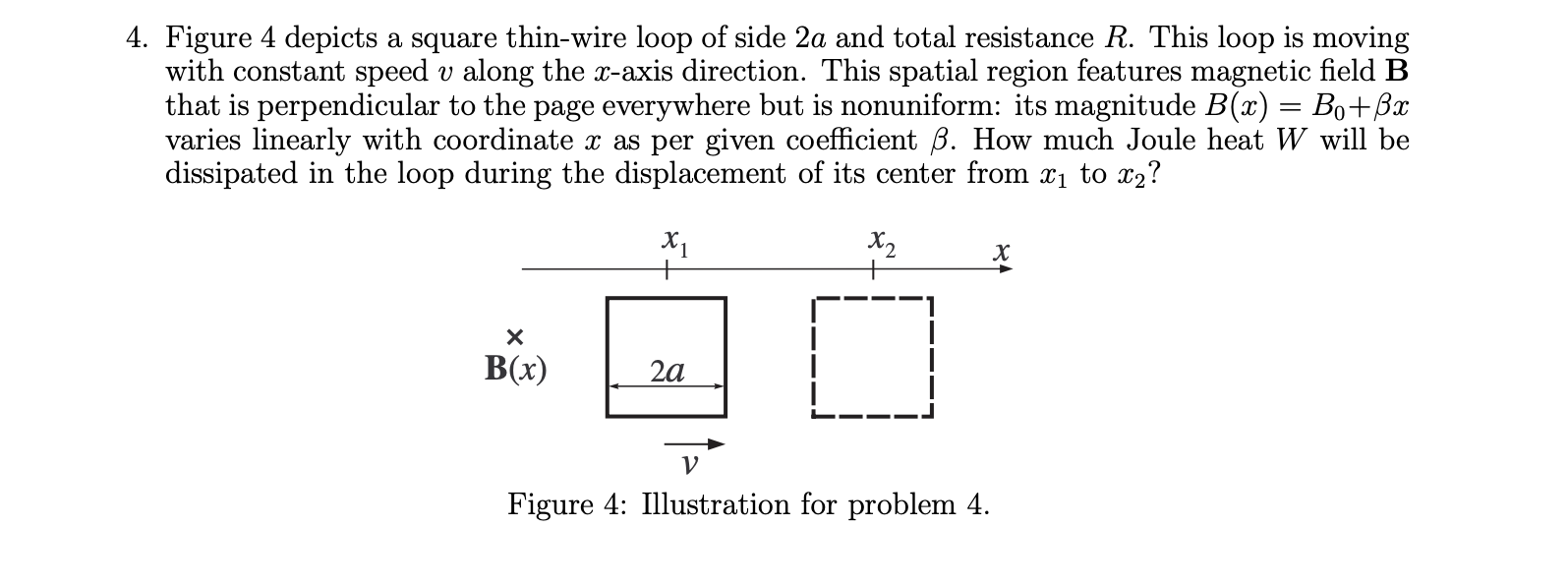 Solved 4. Figure 4 depicts a square thin-wire loop of side | Chegg.com