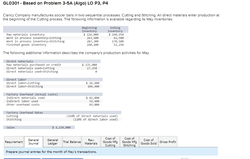 Solved GL0301 - Based on Problem 3-5A (Algo) LO P3, P4 | Chegg.com