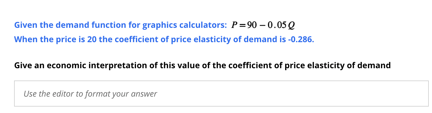 Solved Given the demand function for graphics calculators: | Chegg.com