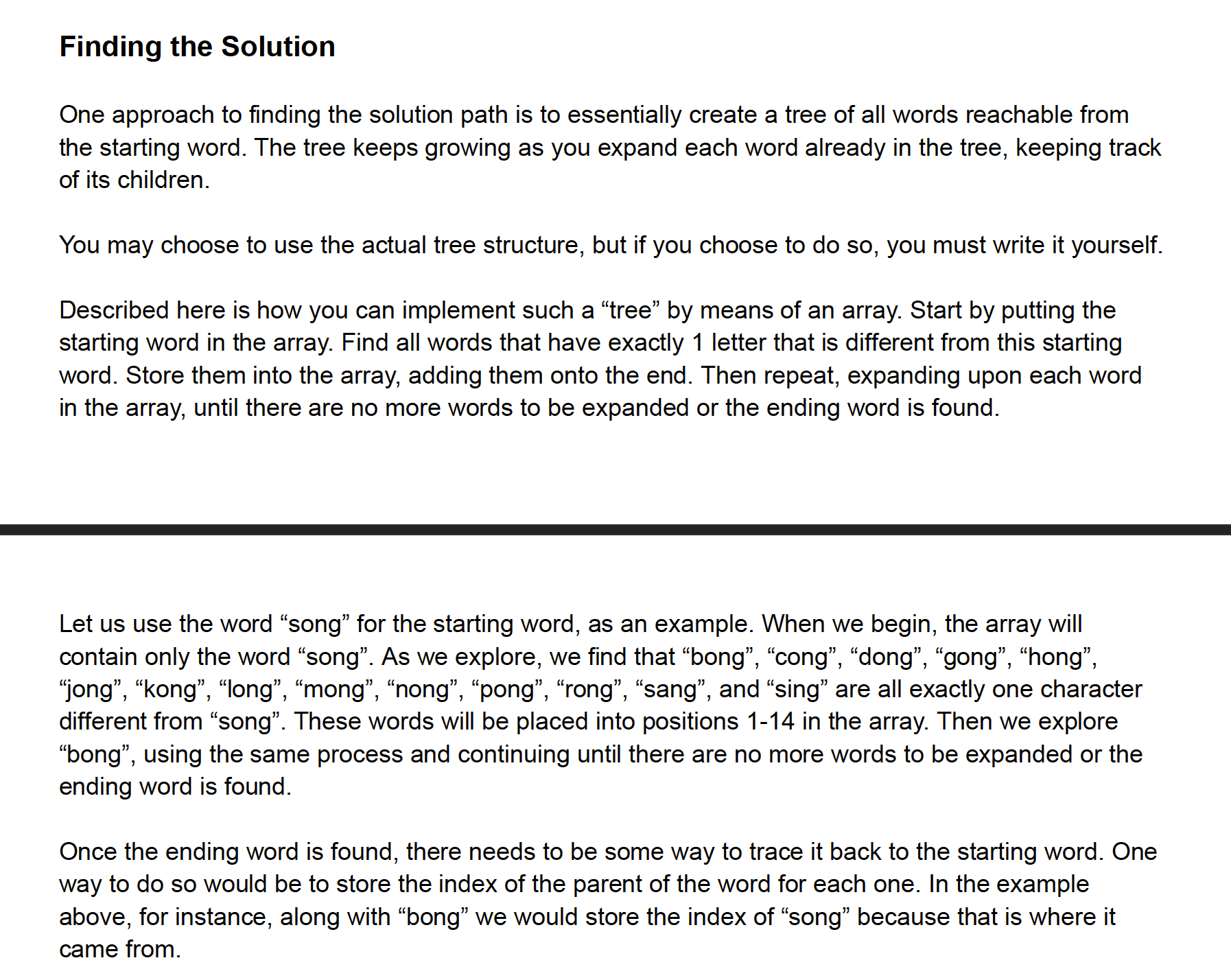 Write Word Ladder Game in C, use this array method, | Chegg.com