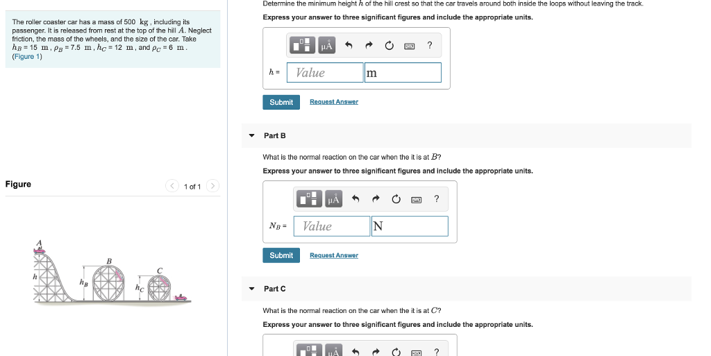 Solved Determine the minimum height h of the hill crest so | Chegg.com