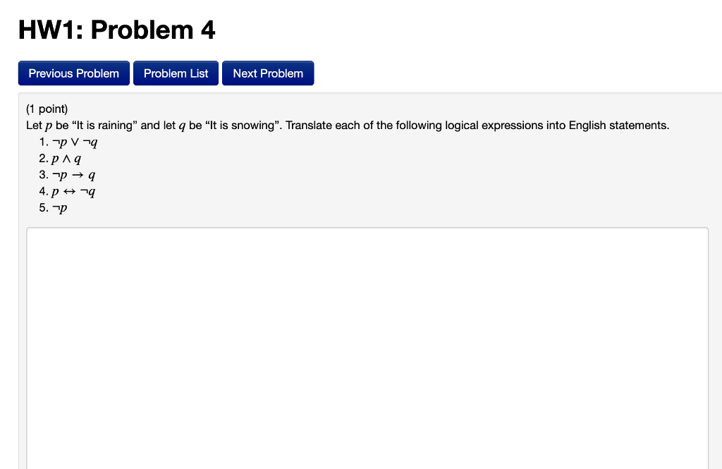 Solved HW1: Problem 4 Previous Problem Problem List Next | Chegg.com