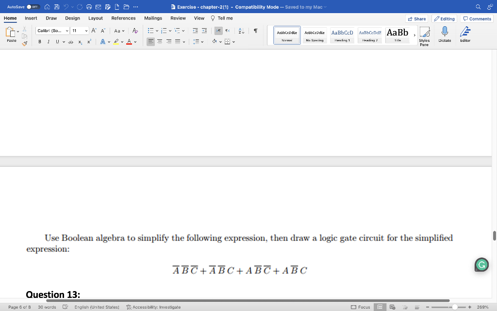 Solved Use Boolean algebra to simplify the following | Chegg.com