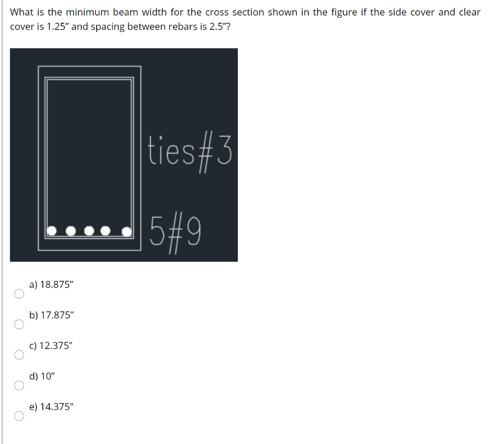 Solved What is the minimum beam width for the cross section | Chegg.com