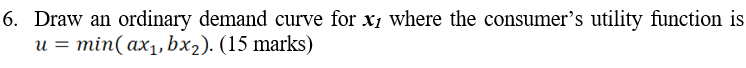 Solved Draw an ordinary demand curve for x1 where the | Chegg.com