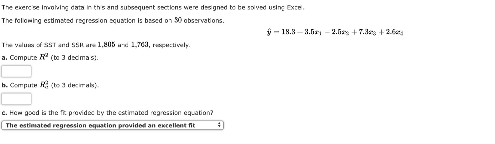 Solved The exercise involving data in this and subsequent | Chegg.com
