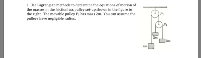 Solved 1. Use Lagrangian methods to determine the equations | Chegg.com