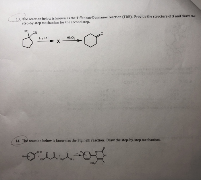 Solved w is known as the Tiffeneau-Demjanov reaction (TDR). | Chegg.com