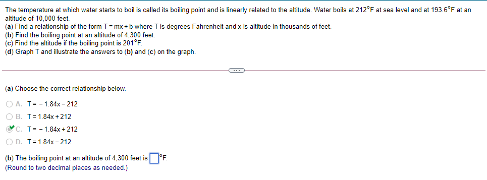 Solved The temperature at which water starts to boil is | Chegg.com