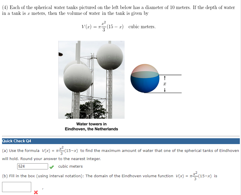 Solved (4) Each of the spherical water tanks pictured on the | Chegg.com