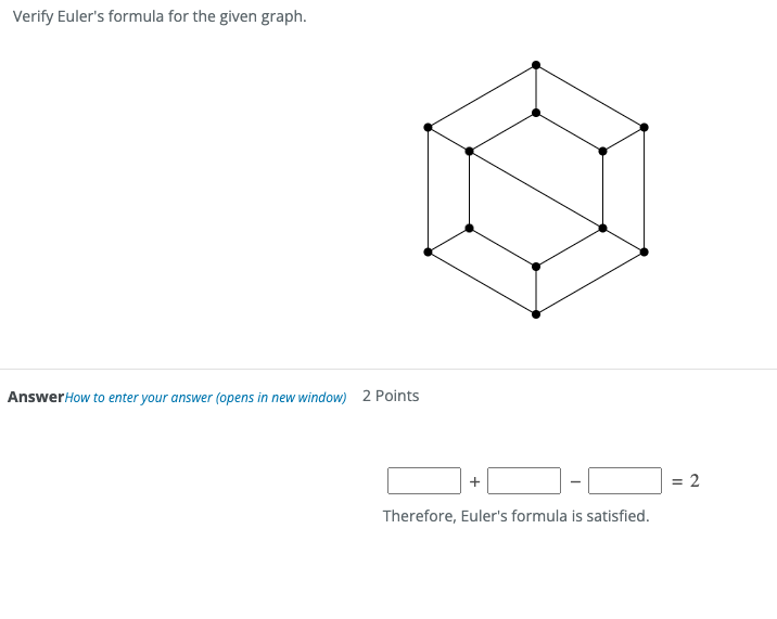 Solved Verify Euler's formula for the given graph. Answer | Chegg.com
