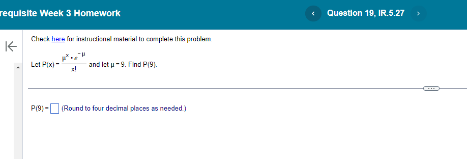 Solved Check here for instructional material to complete | Chegg.com