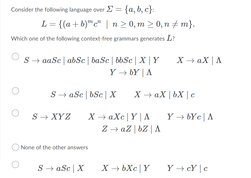 Solved Let L = language(b* ab* (a + b)* + a* ba* (a + b)*). | Chegg.com