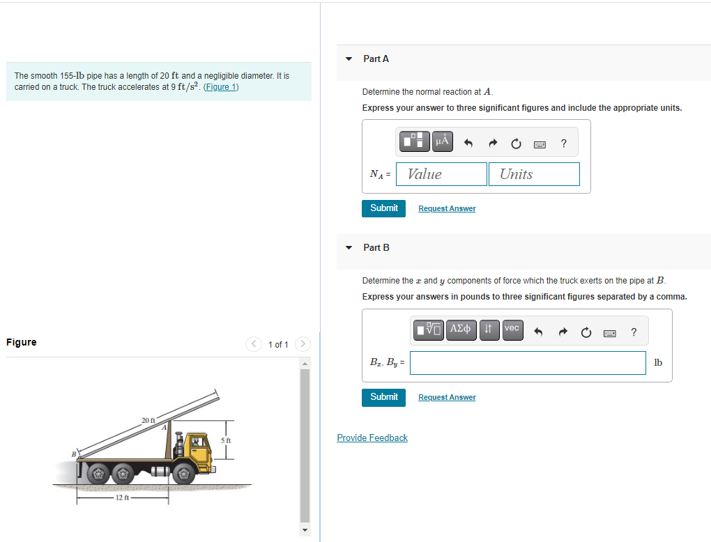 Solved The smooth 155-lb pipe has a length of 20ft and a | Chegg.com