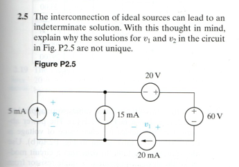 Solved 2.5 The interconnection of ideal sources can lead to | Chegg.com