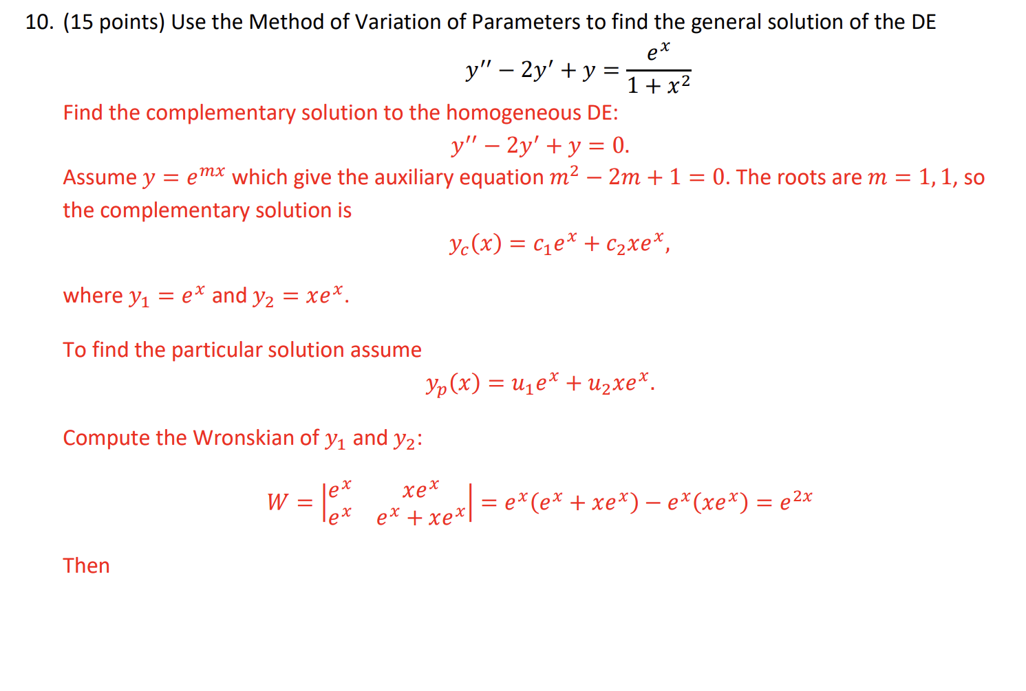 Solved Solve the following problem using the same process as | Chegg.com