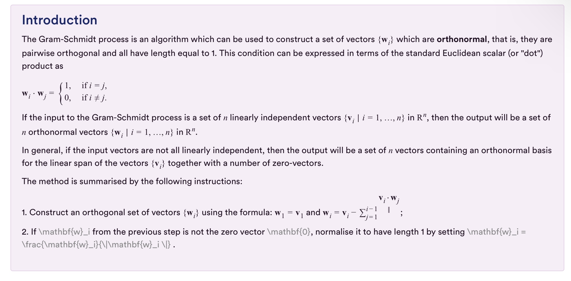 The Gram-Schmidt process is an algorithm which can be | Chegg.com