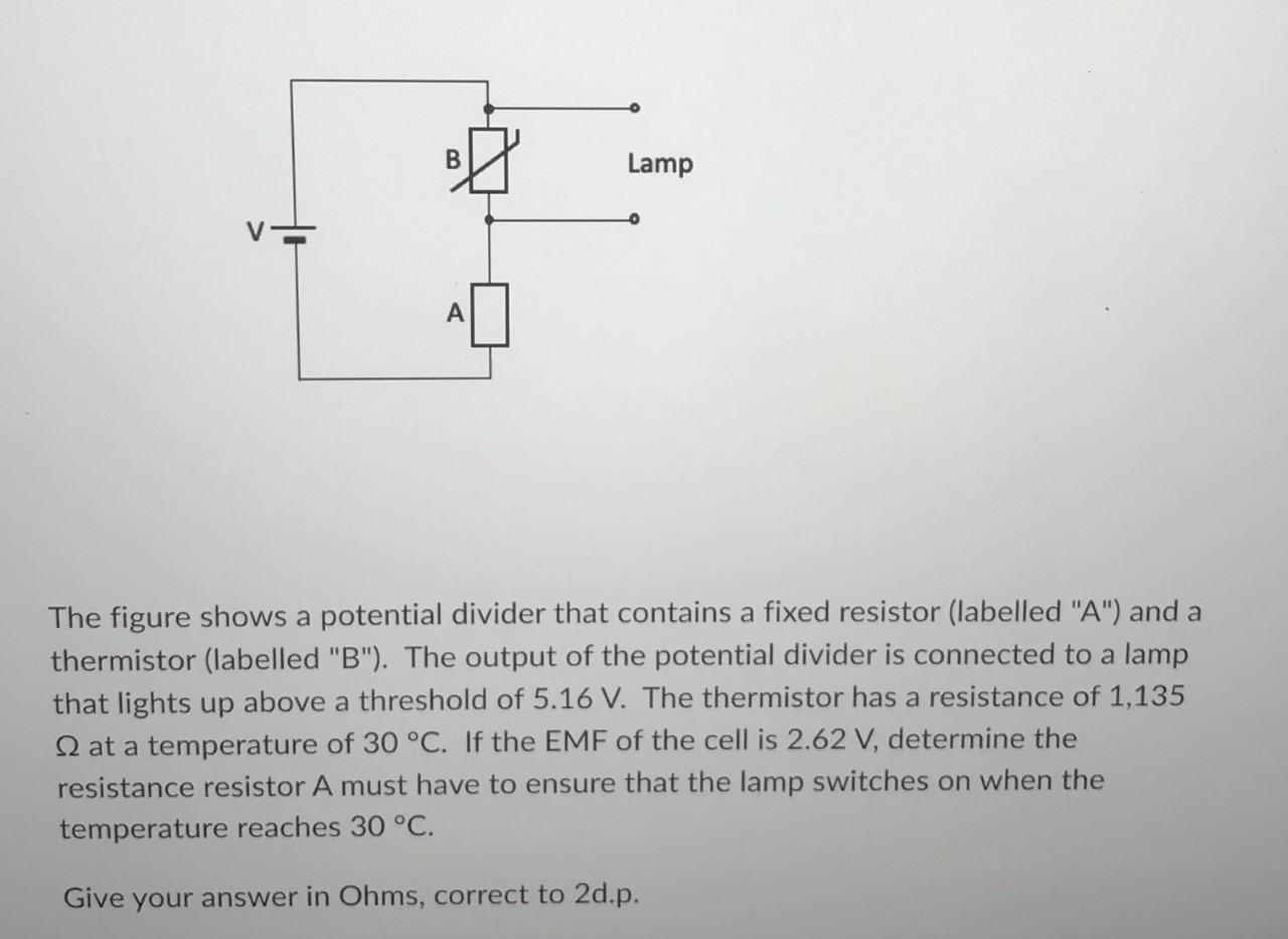Solved The figure shows a potential divider that contains a | Chegg.com